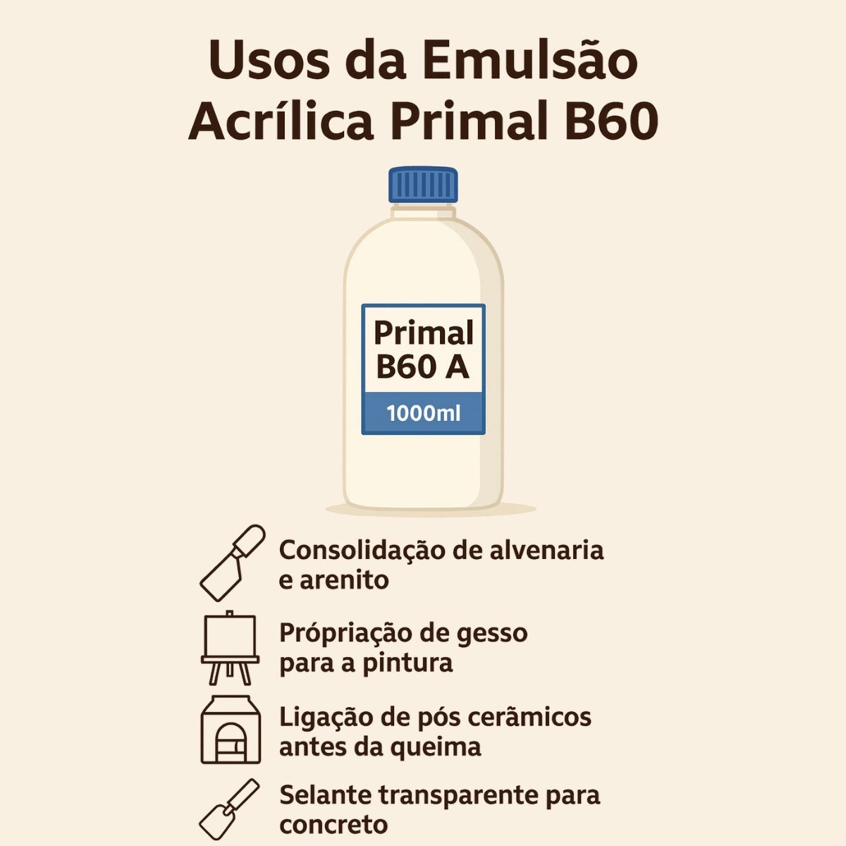 Emulsão Acrílica Primal B60 A 1000ml - Cromacolor – Mundo do Artista
